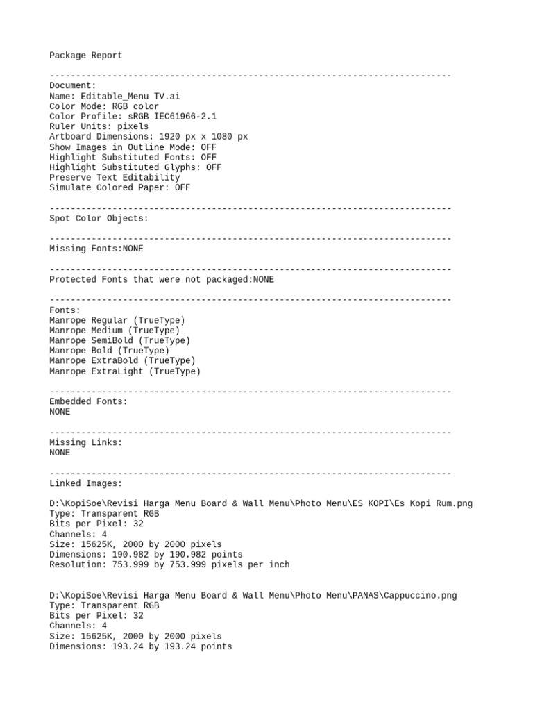 Editable - Menu TV Report | PDF | Pixel | Rgb Color Model