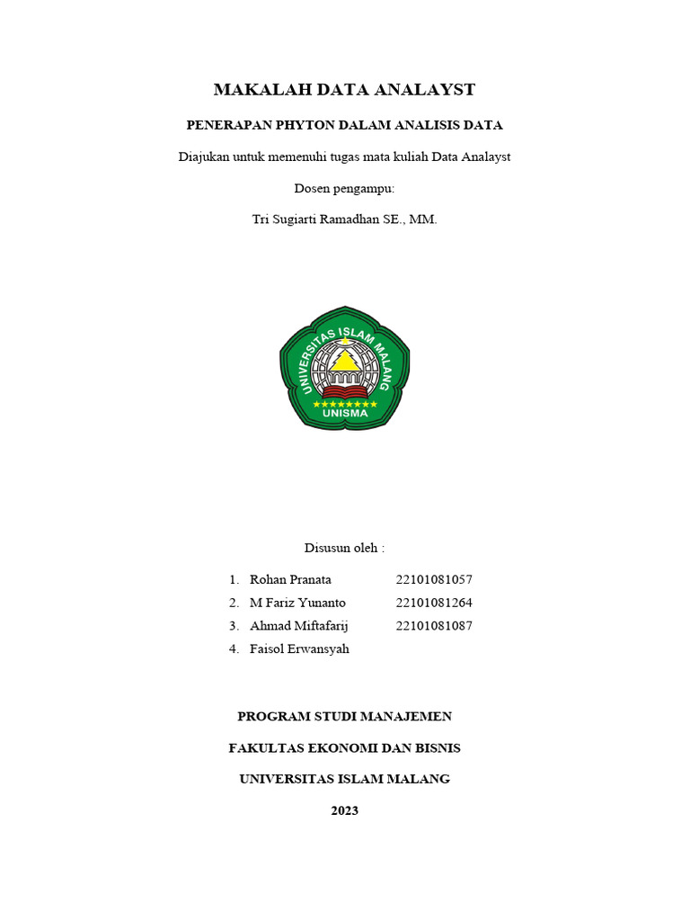 Makalah Penggunaan Phyton Dalam Data Science | PDF