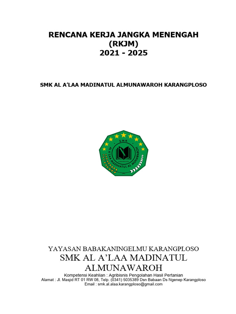 RKJM SMK Al A'laa 2020-2024 | PDF | Karier & Perkembangan