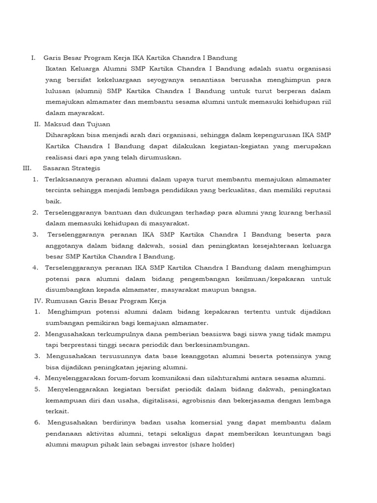 Program Kerja SMP Kartika Chandra I Bandung | PDF | Karier & Perkembangan | Bisnis