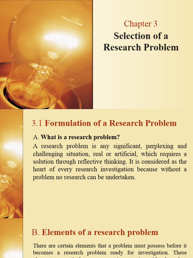 Chapter 3 Selection of A Research Problem | PDF | Intelligence | Cognitive Science