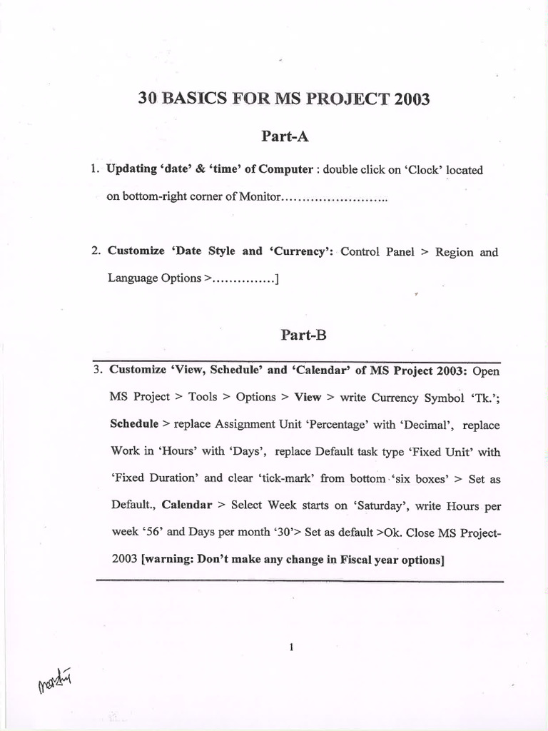 MSProject Basics | PDF