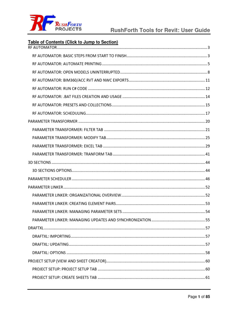 Rushforth Tools For Revit User Guide | PDF | Autodesk Revit | Microsoft ...