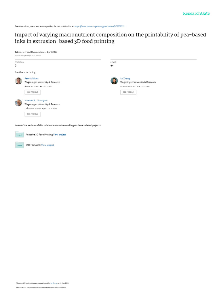 2023 FH 3D Printability Pea System | PDF | Extrusion | Force