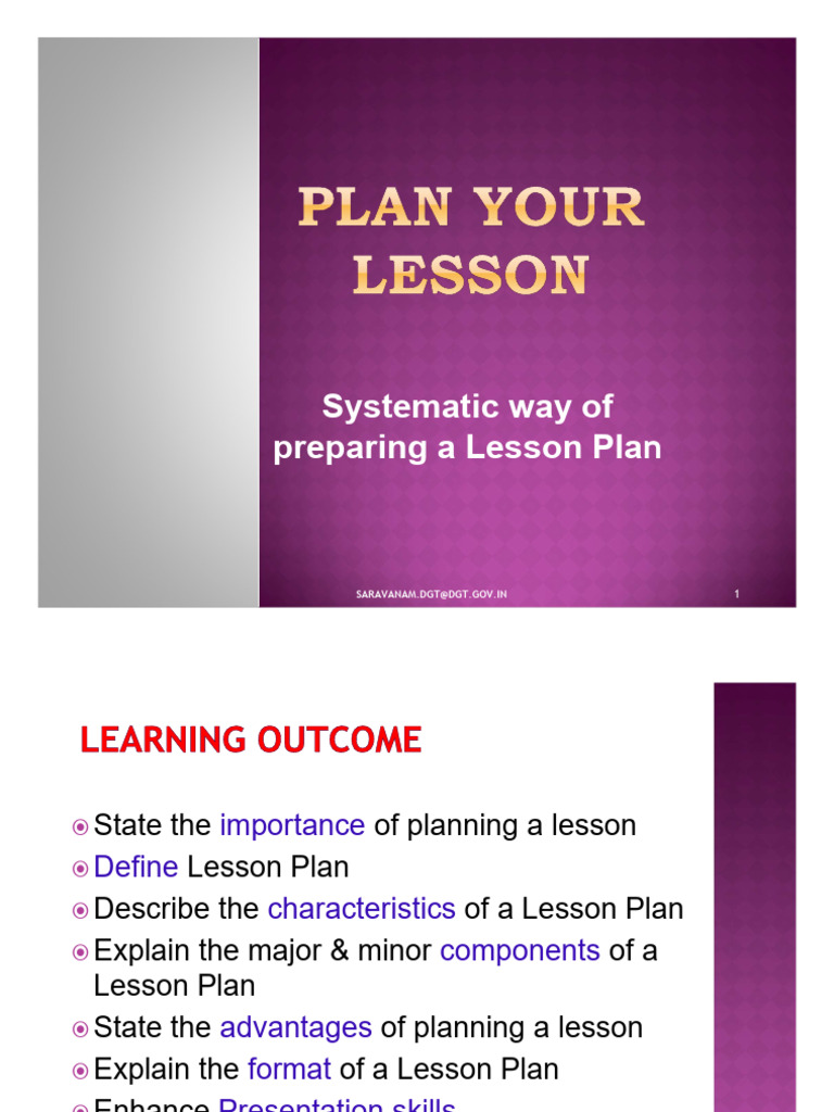 POT Lesson Plan | PDF | Lesson Plan | Learning