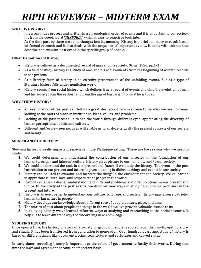 Riph Reviewer | PDF | Primary Sources