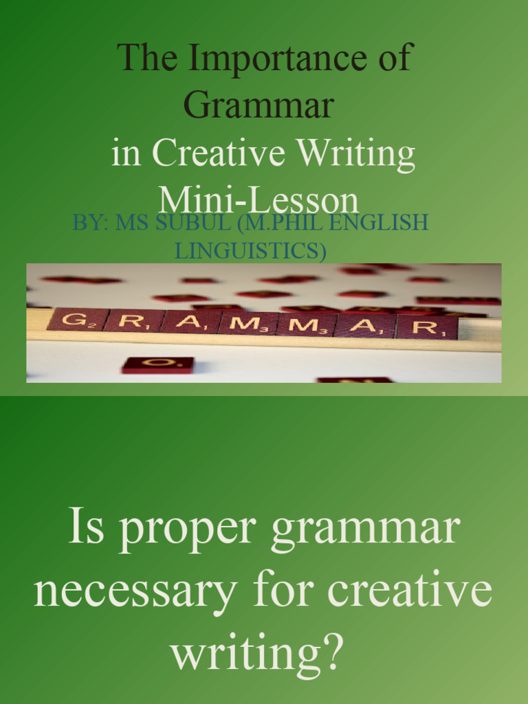 Creative Writing Mini Lesson Week 1 04102023 040412pm | PDF | Grammar ...