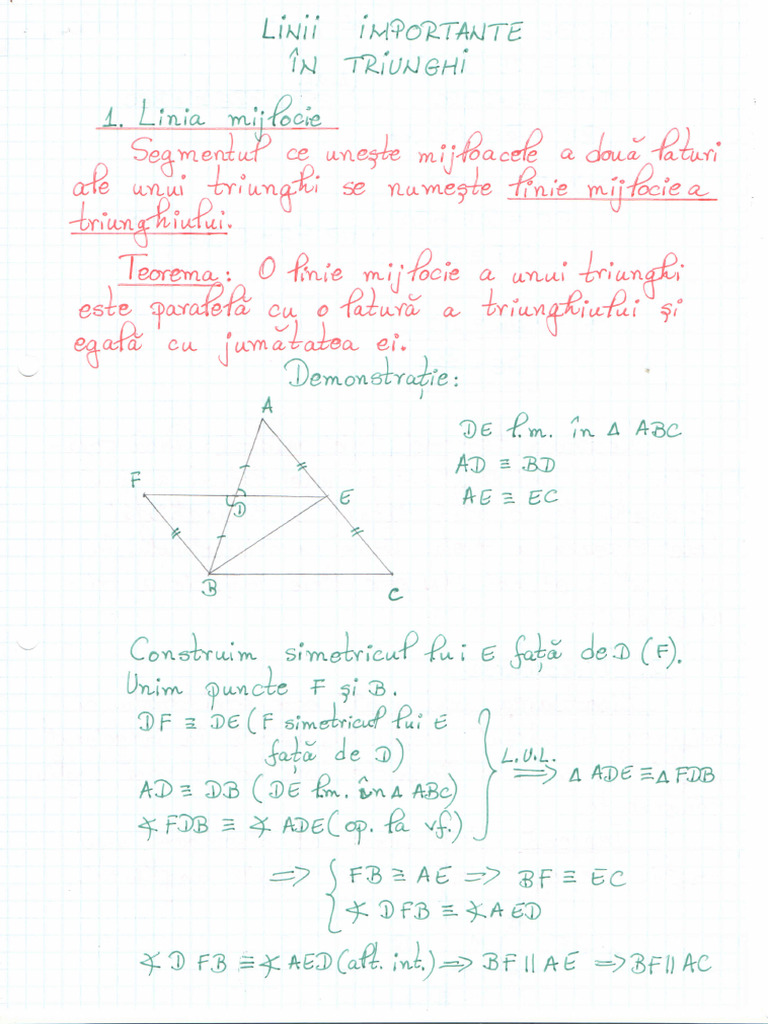Linii Importante in Triunghi | PDF