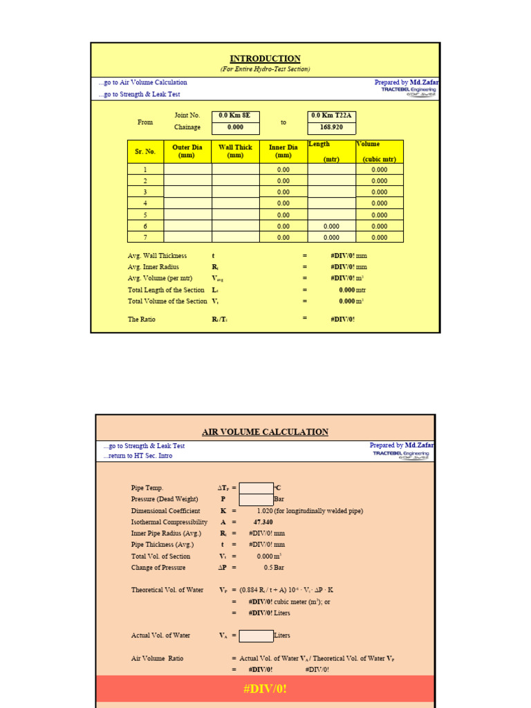 Hydro-Test Procedure and Calculations | PDF | Pipe (Fluid Conveyance ...