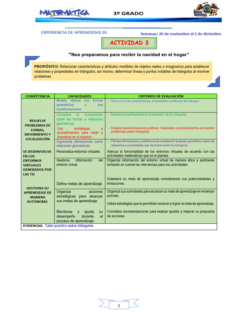 Eda 5. Ada 03 - 3° | PDF | Aprendizaje | Triángulo