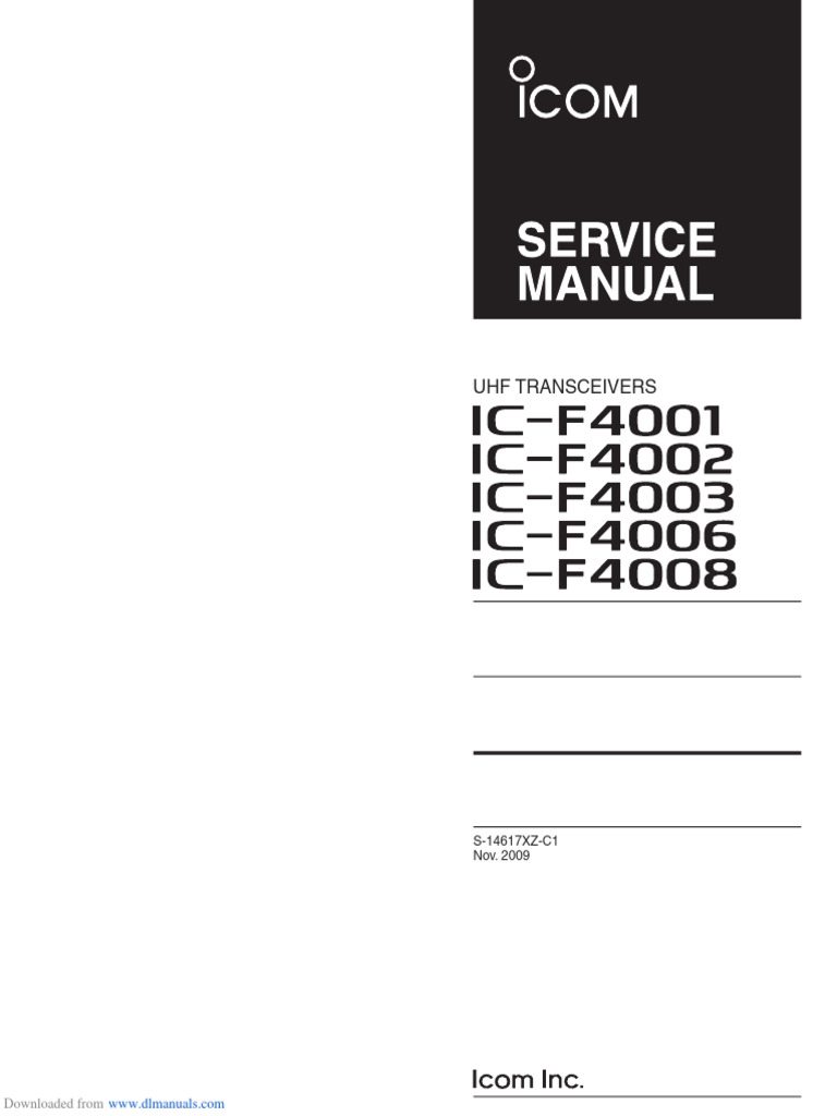 Icom IC-F4001 Service Manual | PDF | Power Supply | Amplifier