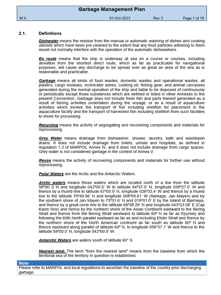 2.0 Procedures For Collection and Storage of Garbage | PDF | Waste ...