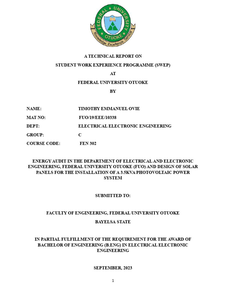 Design of Solar Panels For A 3.5kva Photovoltaic Power System | PDF ...