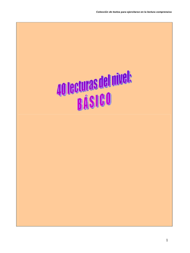 Lecturas Nivel Básico | PDF