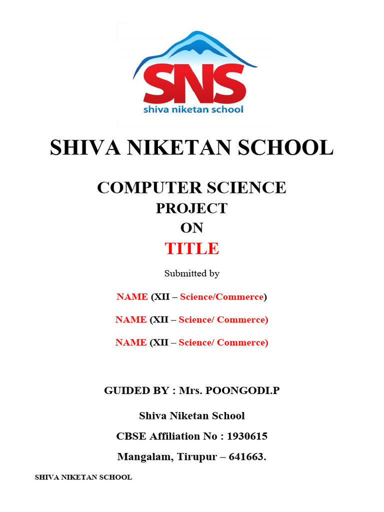 Computer Science Project Report 2023 | PDF