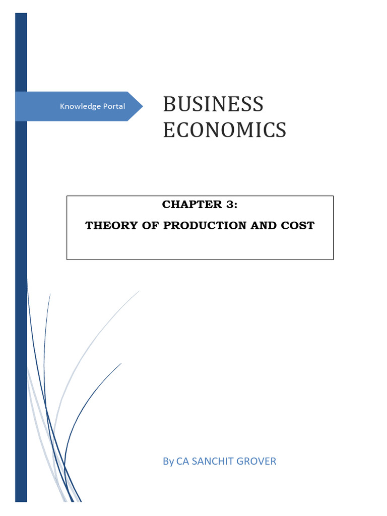 Production Theory and Cost Analysis | PDF | Entrepreneurship | Labour ...
