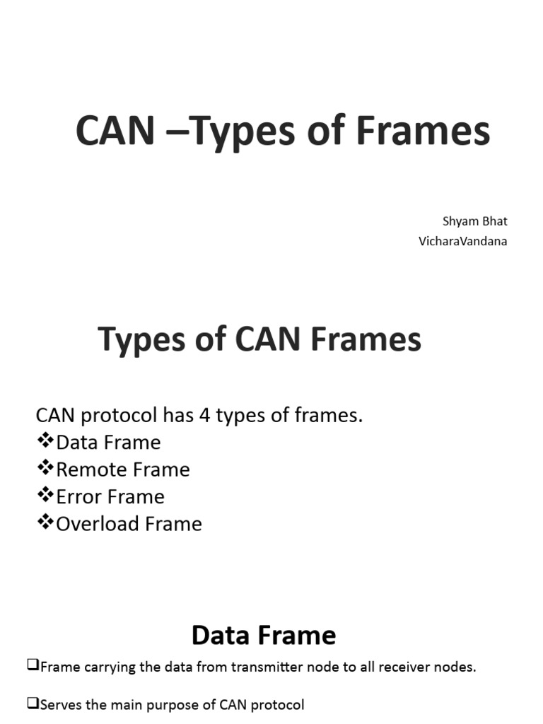 Types of CAN Frames Explained | PDF