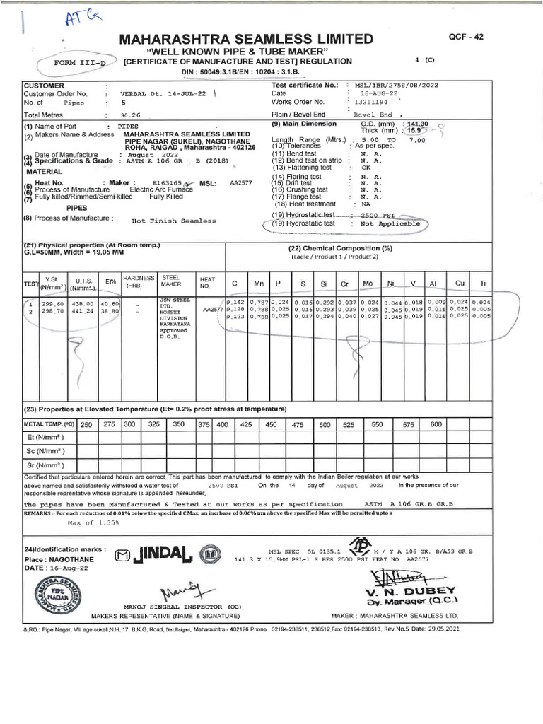Pipe Mill TC - ATG Pipe Riser | PDF