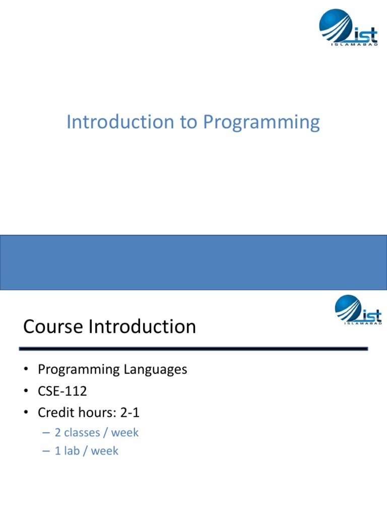 Introduction To Programming | PDF | Variable (Computer Science) | Integer (Computer Science)