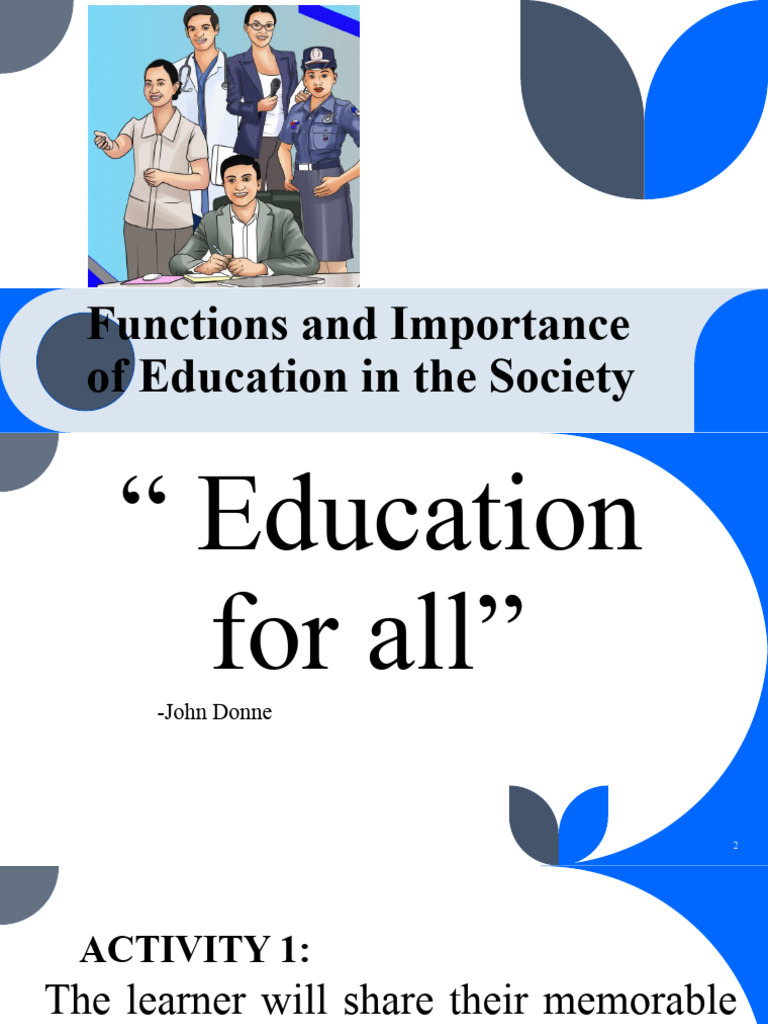 Week 2 Functions of Education | PDF