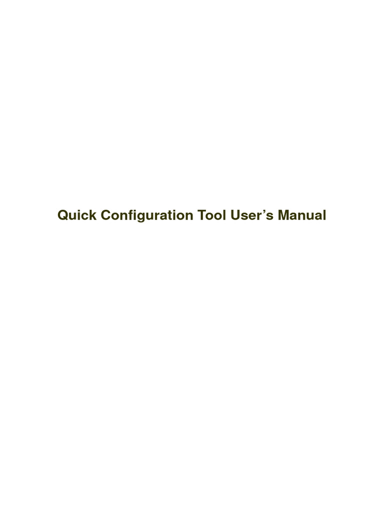 Quick Configuration Tool User's Manual | PDF | Ip Address | Login