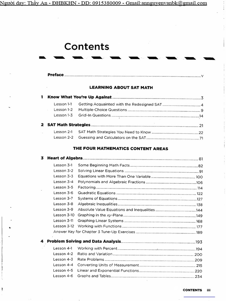 SAT Math Strategies and Content Guide | PDF