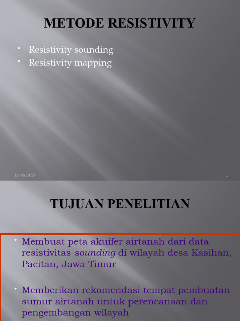 Metode Resistivity | PDF