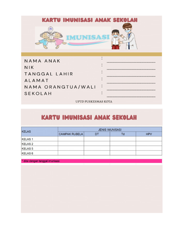Kartu Imunisasi Bias | PDF