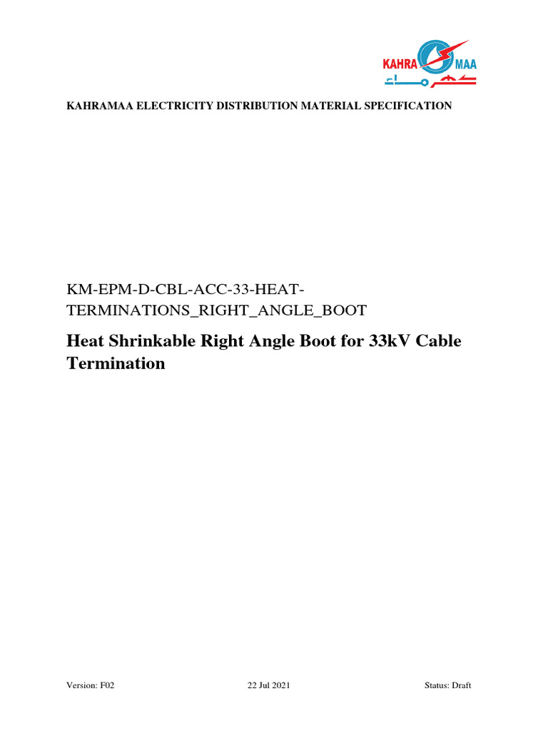 33kV Heat Shrinkable Boot Specification | PDF | Insulator (Electricity ...