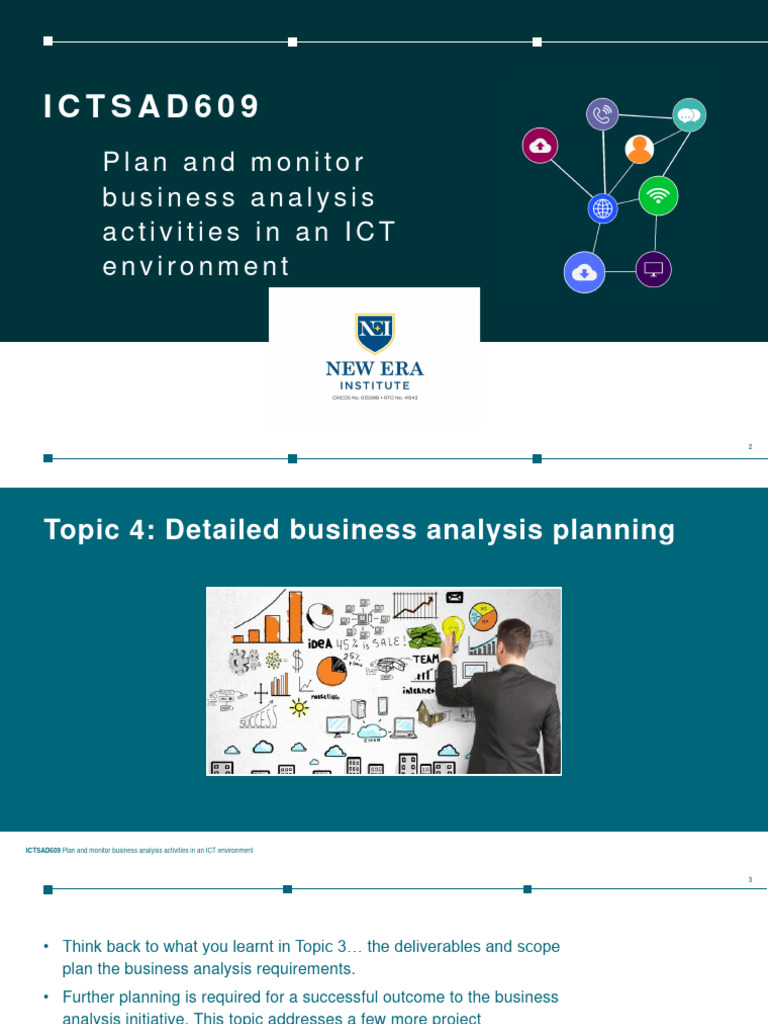 ICTSAD609 Slideshow - Week 4 | PDF | Business Analysis | Risk
