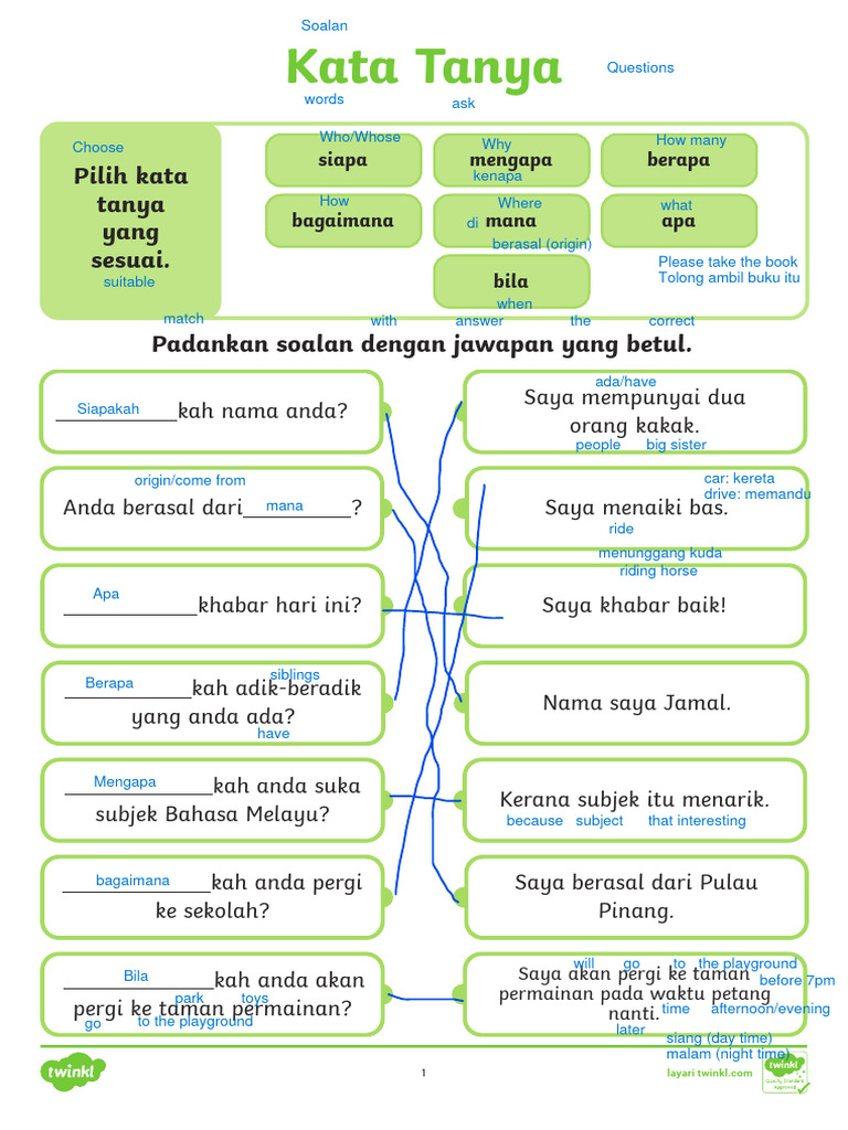 Latihan Kata Tanya untuk Pelajar | PDF