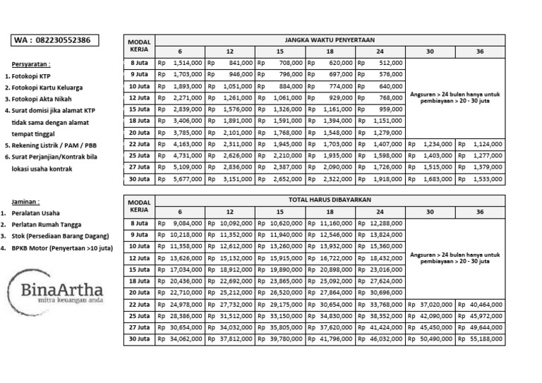 Bina Artha Koperasi | PDF