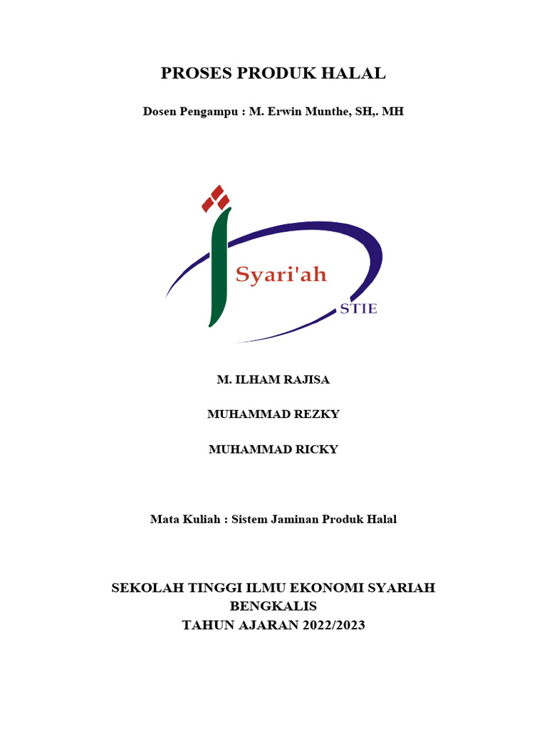 Proses Product Halal PPH | PDF
