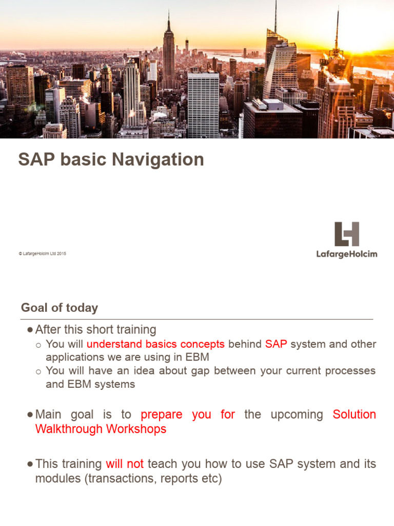 MEA BM SAP Basis Navigation Training Material | PDF | Icon (Computing ...