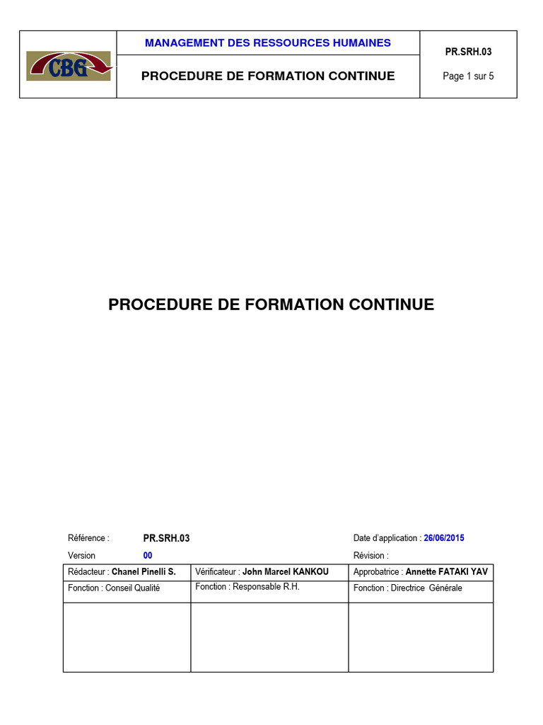 Procédure de Formation Continue RH | PDF | Gestion des ressources ...