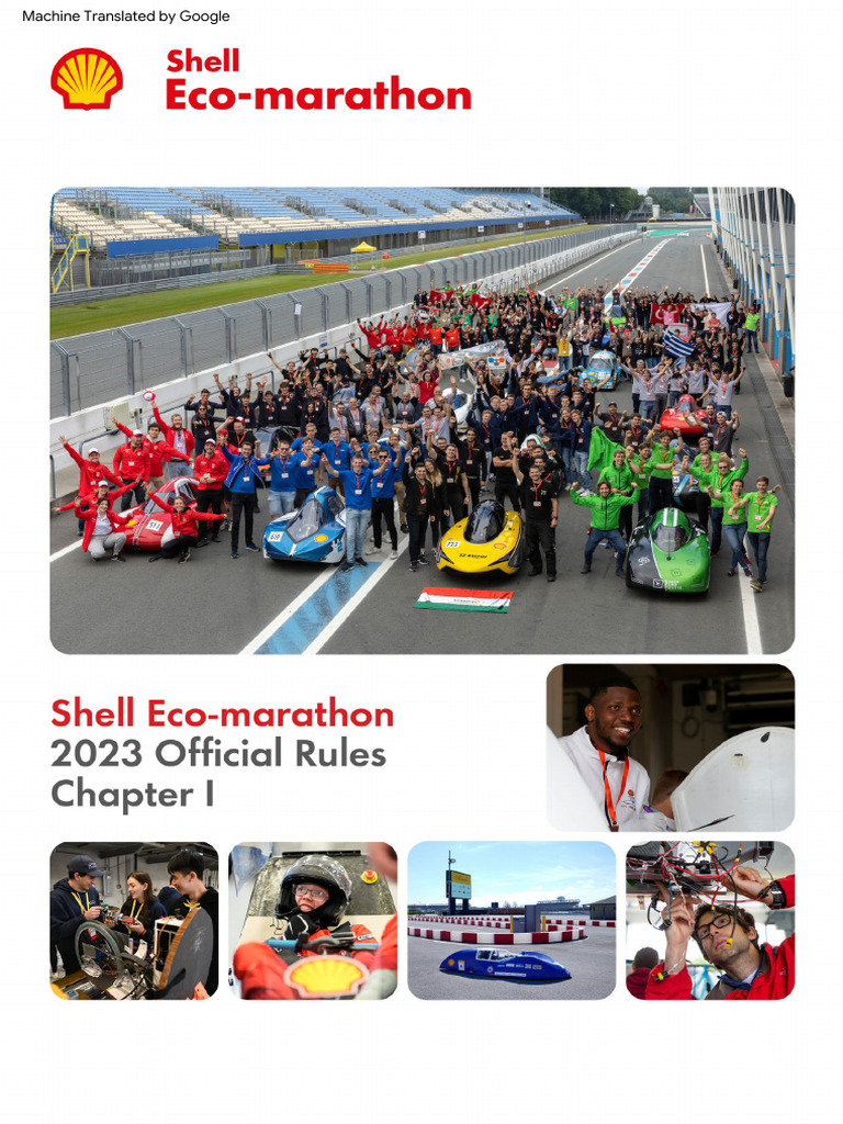 Shell Eco Marathon 2023 Official Rules Chapter I | PDF | Uso eficiente ...