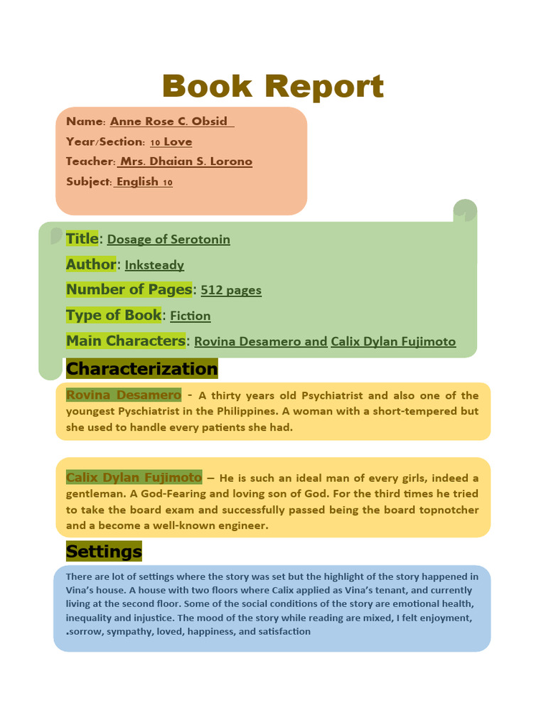 English - Book Report | PDF