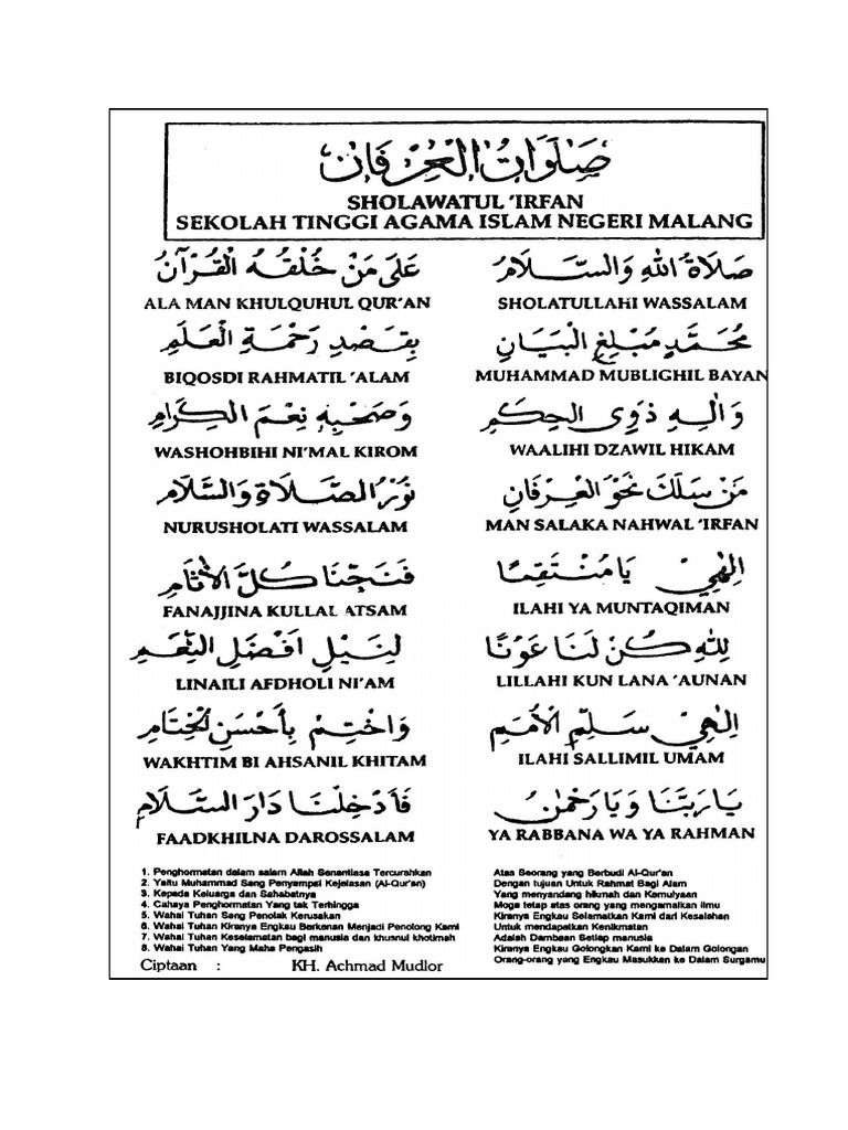 Shalawat Irfan, Hymne & Mars UIN Malang Edit | PDF