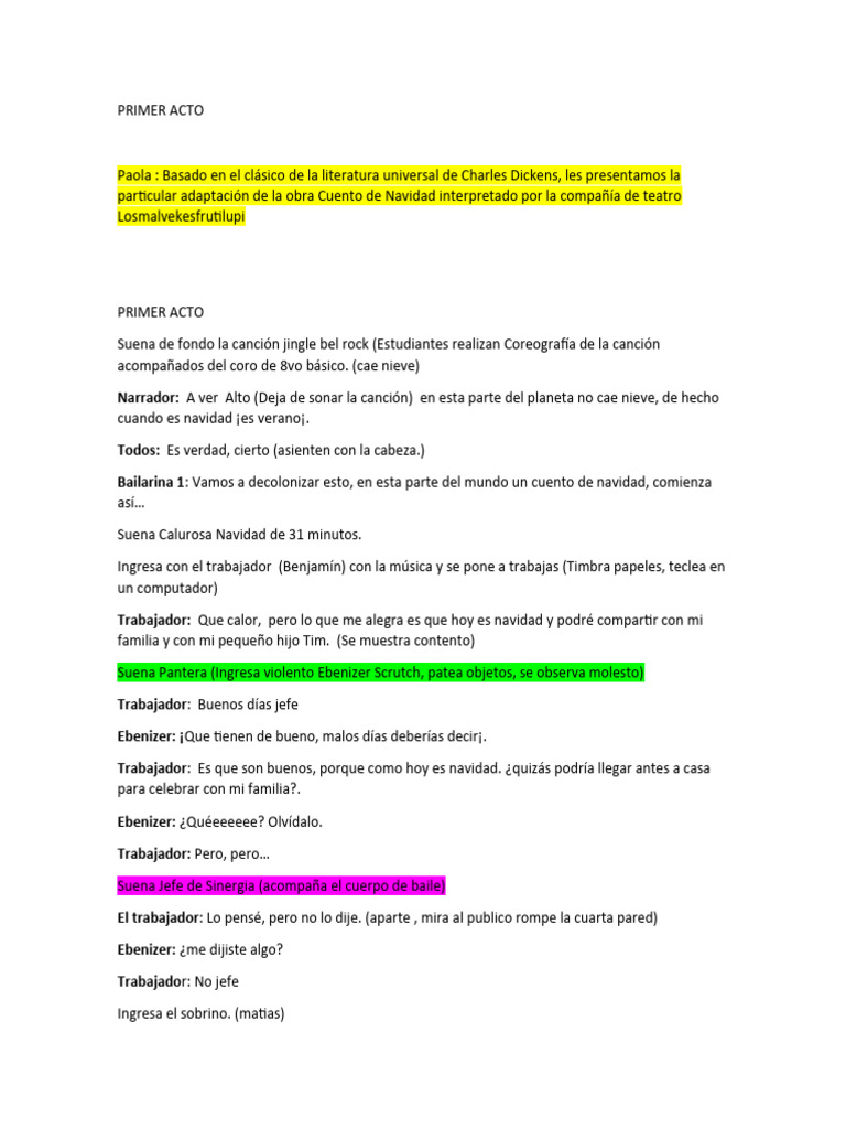 PRIMER ACTO Correccion 1 | PDF | Las artes escénicas | Las artes