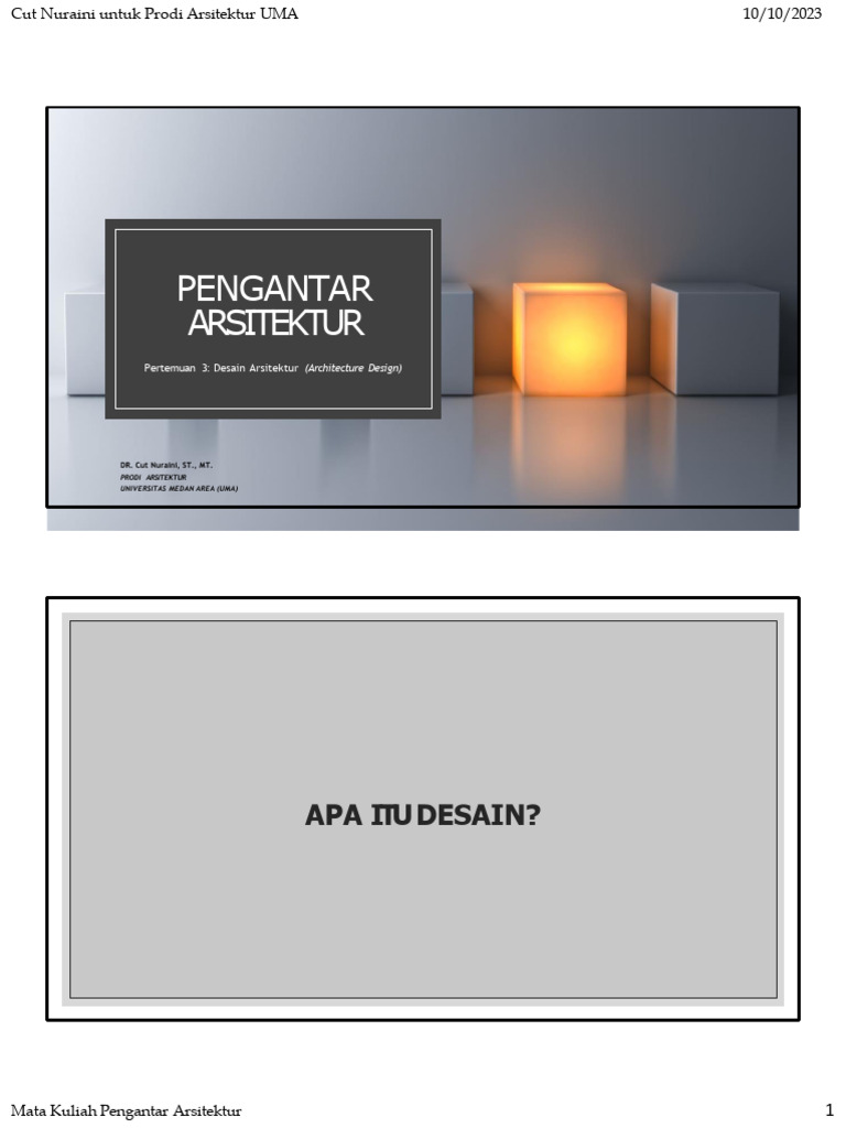 Teori Desain Arsitektur oleh Cut Nuraini | PDF | Komputer