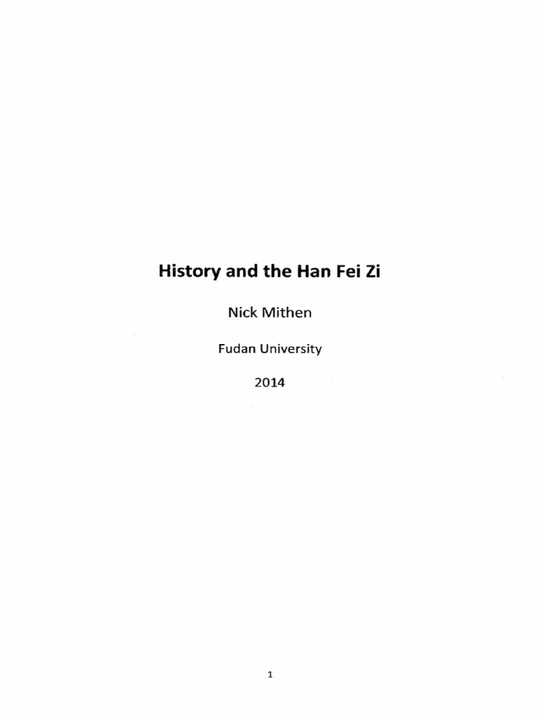History and The Han Fei Zi | PDF