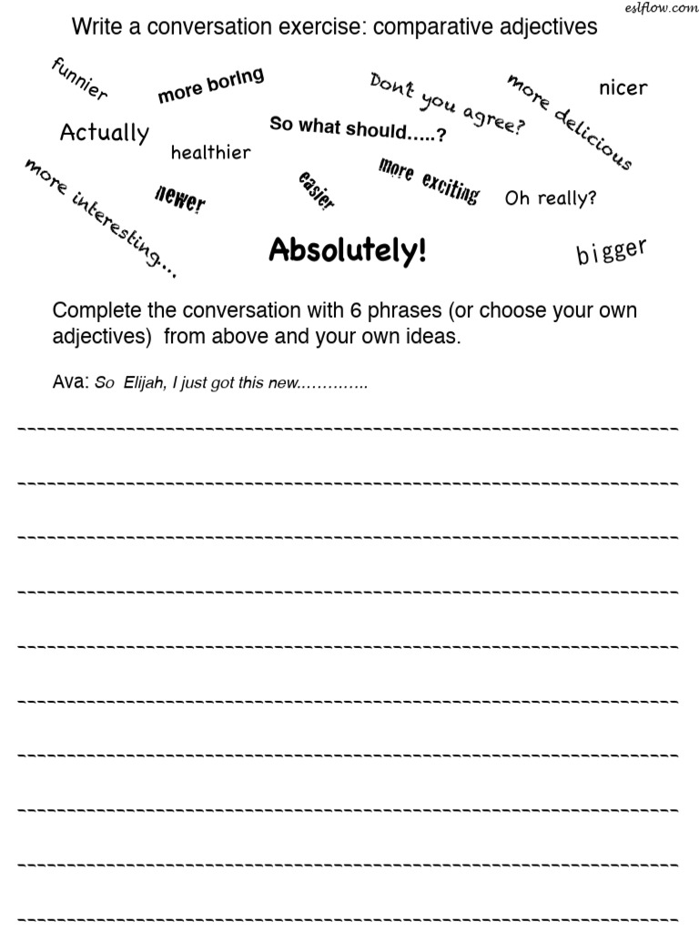 Write A Conversation Comparatives | PDF