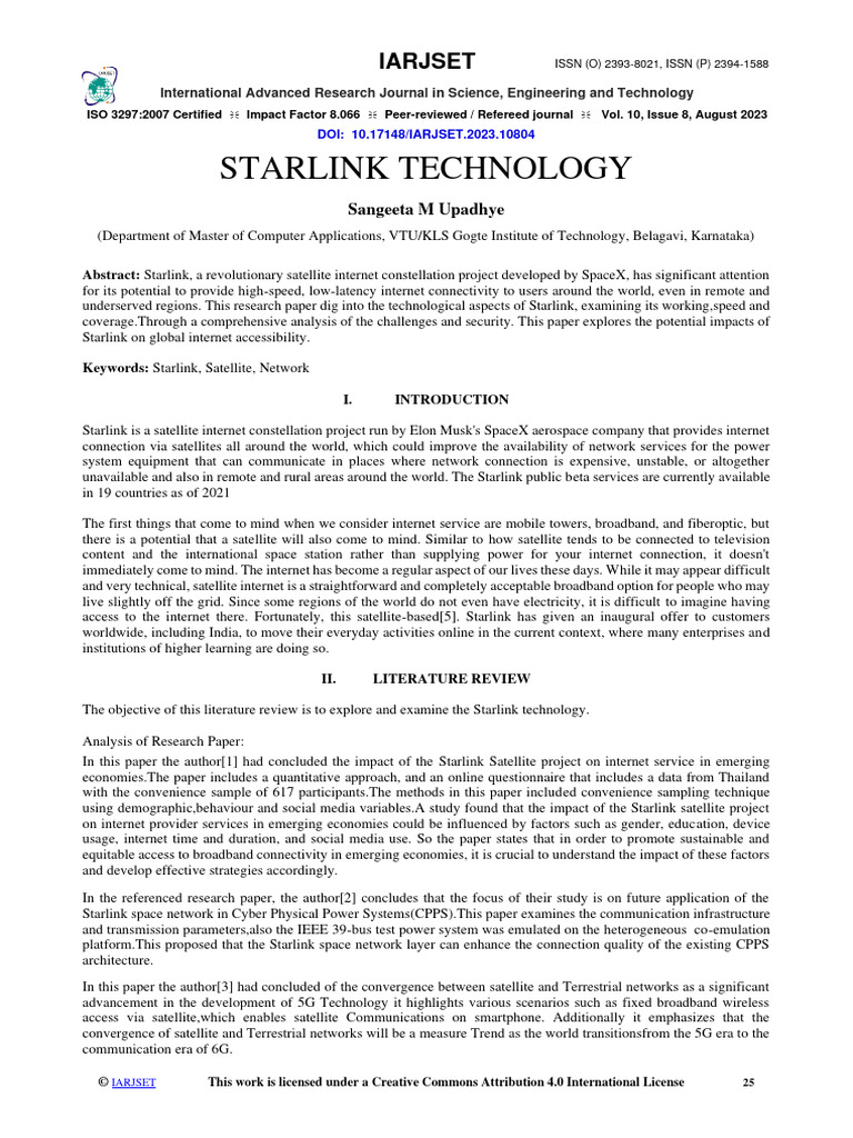 Starlink Tech | PDF | Communications Satellite | Internet Access