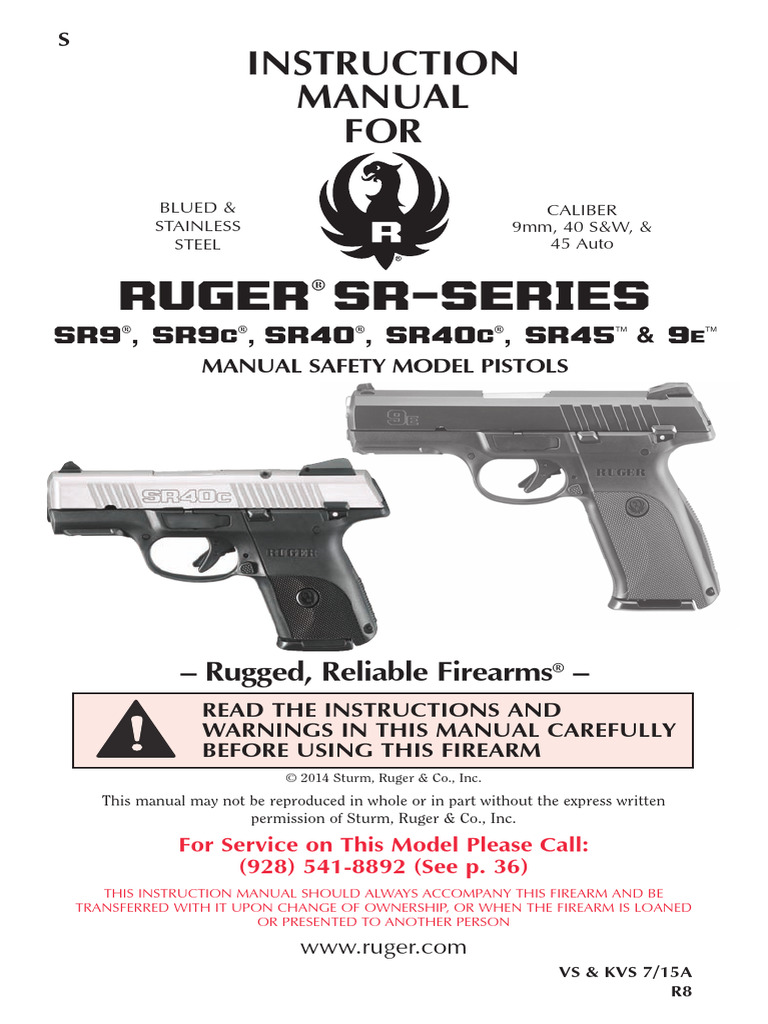 SR Series | PDF | Magazine (Firearms) | Trigger (Firearms)
