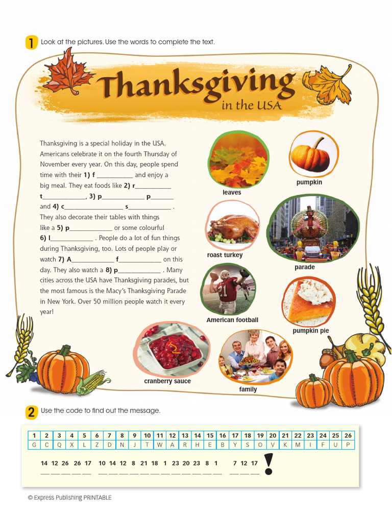 Thanksgiving Learning Activities | PDF | Thanksgiving Dinner | Plymouth ...