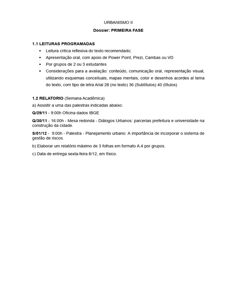 Urb. Ii Dossier 1 | PDF