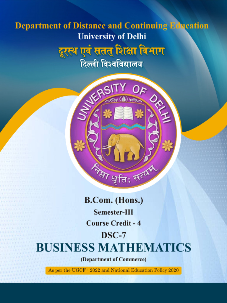 Business Mathematics Course Material | PDF | Matrix (Mathematics ...