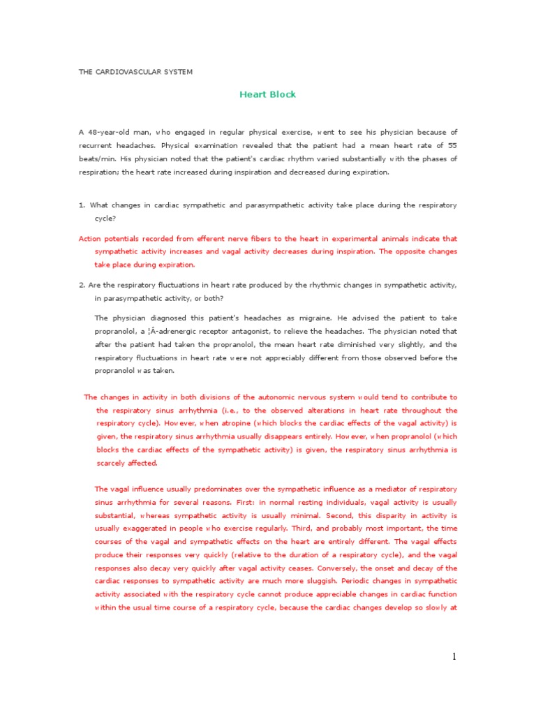 (CVS) Heart Block | PDF | Heart Rate | Heart
