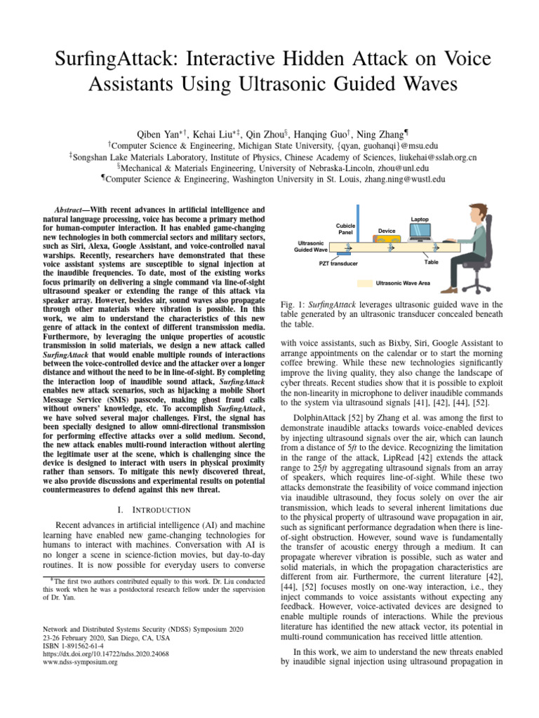 Surfingattack: Interactive Hidden Attack On Voice Assistants Using ...