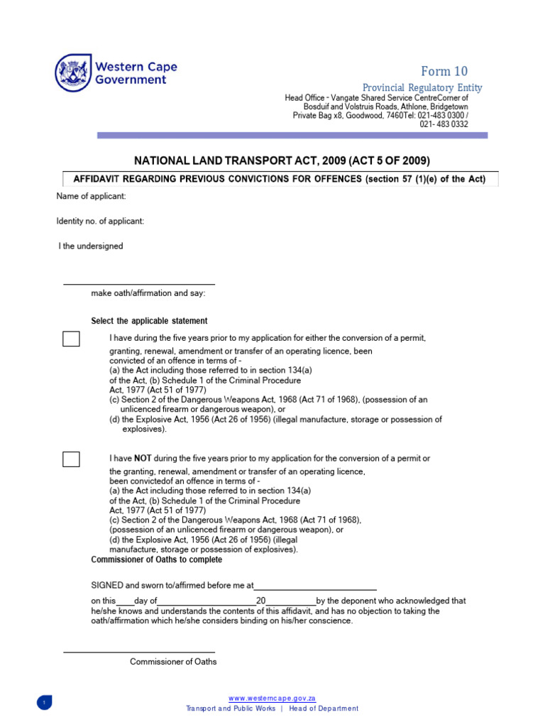 Form 10 | PDF | Affidavit | Gun Politics